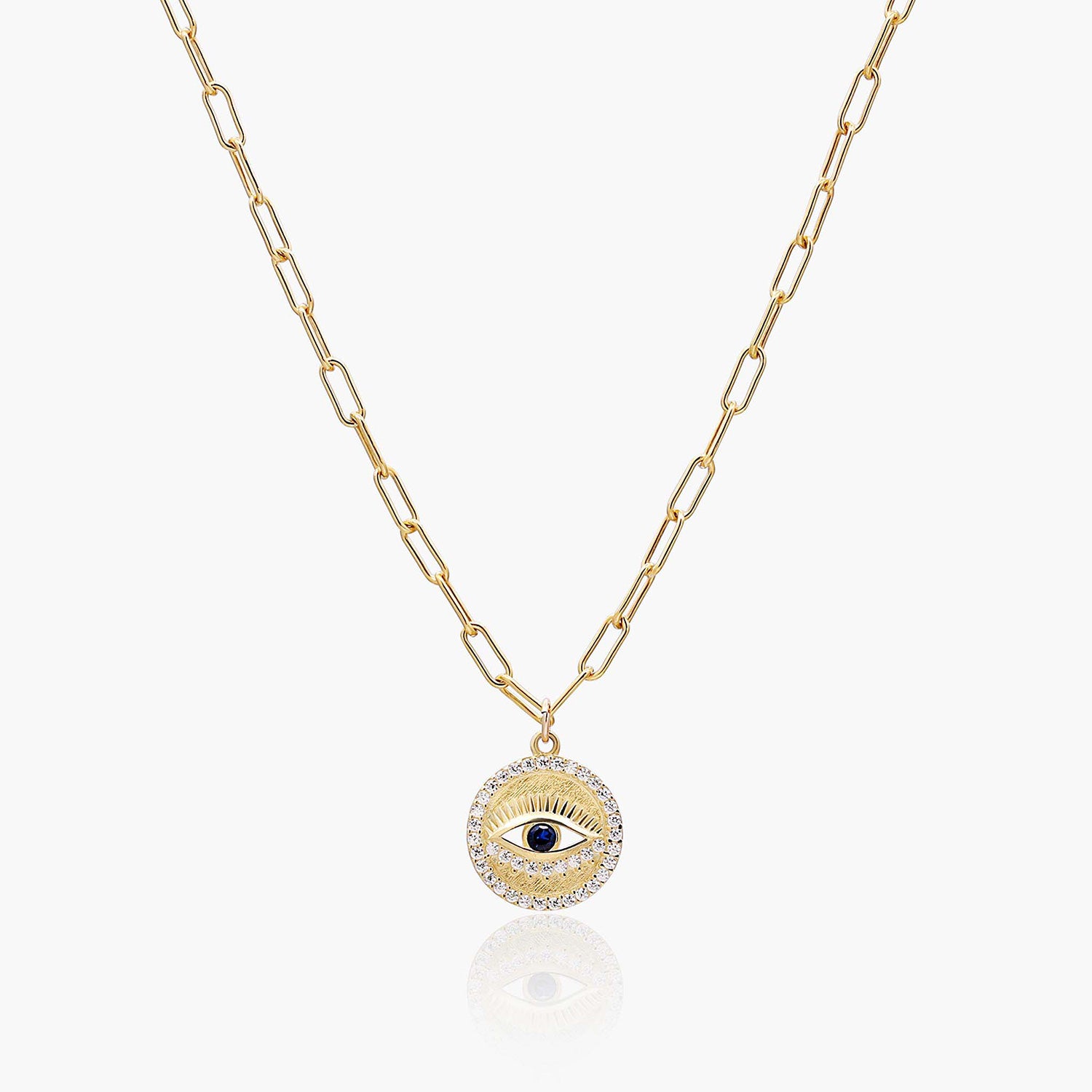Evil Eye Gem Coin Necklace - Lena | Playa Luna Jewelry